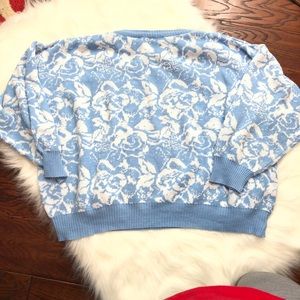 Gitano | Sweaters | Vintage 8s Gitano Blue Floral Sweater | Poshmark